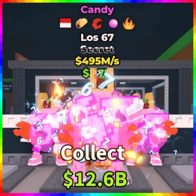CANDY LOS 67 495M/s | Steal A Brainrot Secrets 🤖 £41.05 - PicClick UK