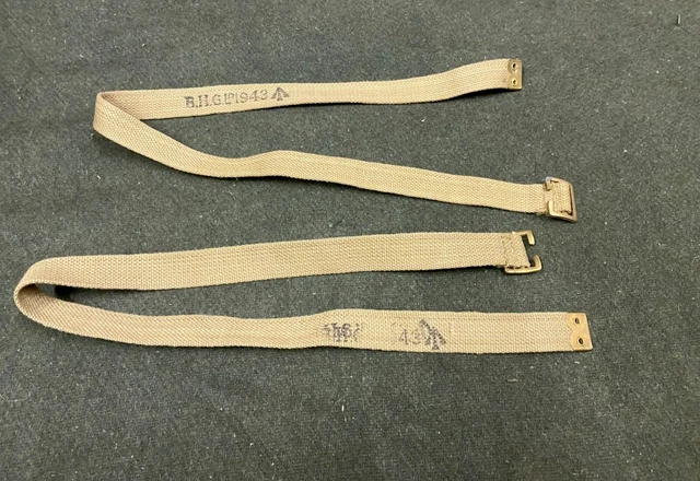 ORIGINAL PAIR WW2 British Army 1908/1937 Pattern Webbing Utility Straps ...