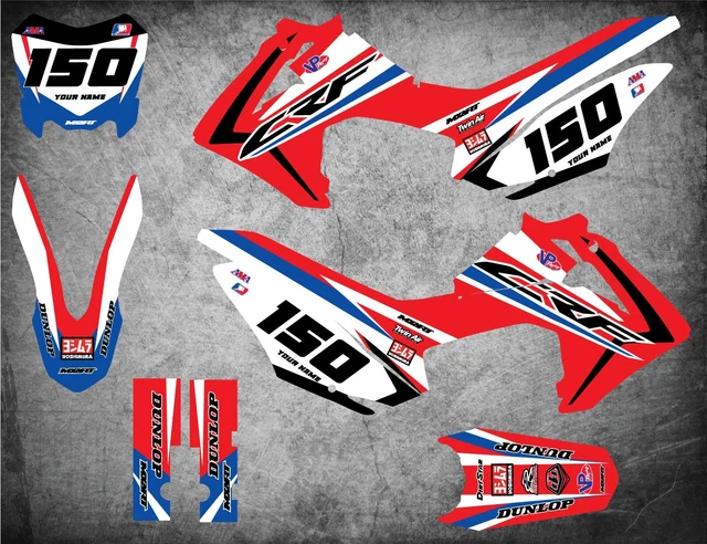CUSTOM GRAPHICS, FULL kit to fit Honda CRF 125 2013 - 2018 SLEEK STYLE ...