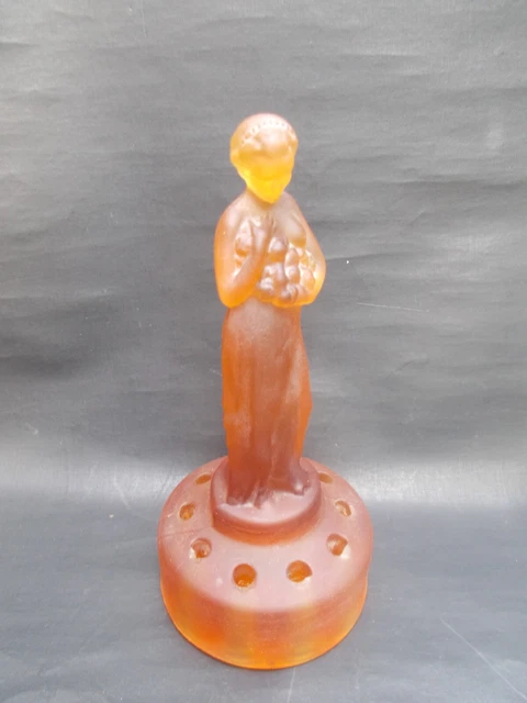 CAMBRIDGE GLASS ROSE Lady Figural Flower Frog Art Deco Glass 1930s £59. ...