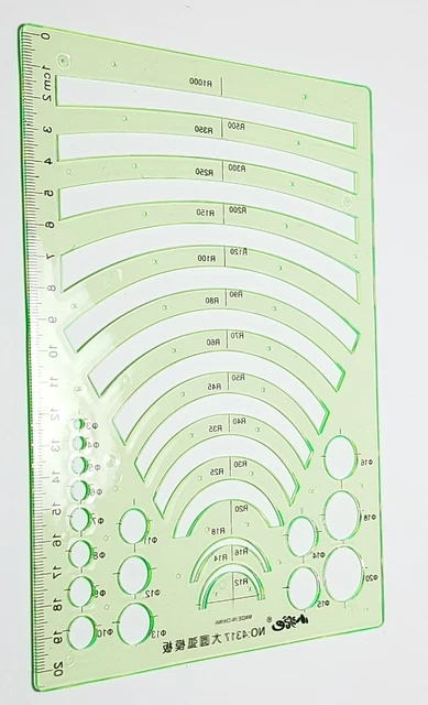 CIRCLE RADIUS STENCIL Arc Template Technical Drawing Drafting Artists ...