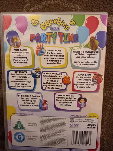 CBEEBIES PARTY TIME Dvd Twirlywoos / Waffle Wonder Dog / Topsy And Tim ...
