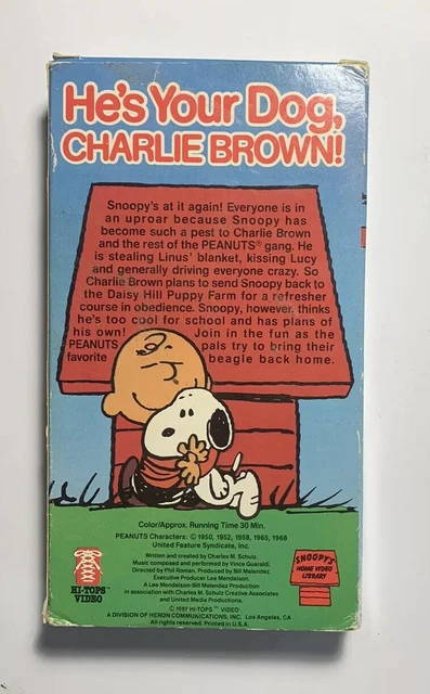 1987 HE’S YOUR Dog Charlie Brown Hi Tops Video VHS Tested Works Peanuts ...