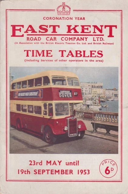 EAST KENT BUS Timetable Book May 1953 With Route Map £9.99 - PicClick UK
