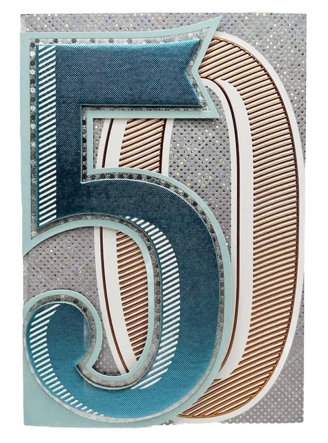 50TH BIRTHDAY CARD 3D Cutout Embossed, Glitter, Metallic Foil, Hallmark ...
