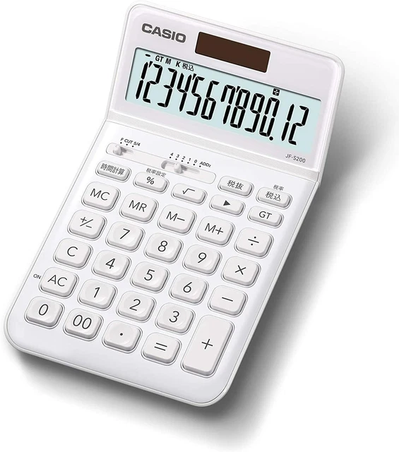 OFFICIAL CASIO POCKET Size Calculator 12 Digit Display Tilt LCD JF-S200 ...