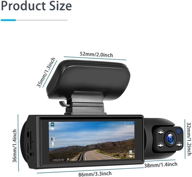 VIGIL DASH CAM 2025, Vital Dashcam Pro 2025 Front and Rear, 1080p ...