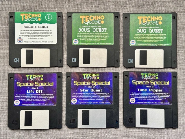TECHNO QUEST WALLACE And Gromit Floppy Disks - Rare Collectible £20.48 ...