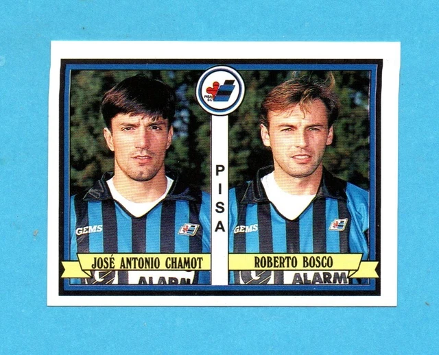 PANINI CALCIATORI 1992/93- Figurina n. 453-CHAMOT+BOSCO-PISA-NEW VELINA ...