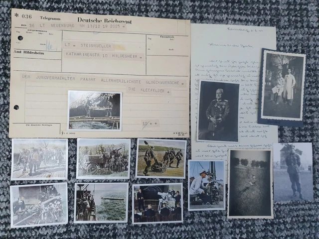 ORIGINAL GERMAN WW2 Soldiers Letter .Cigarette cards. Photos +telegram ...
