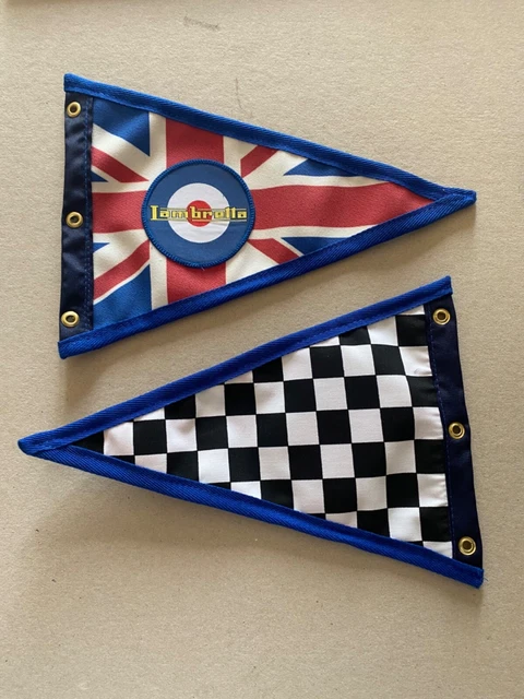 UNION JACK LAMBRETTA mod target scooter pennant flag Blue Edge £6.50 ...