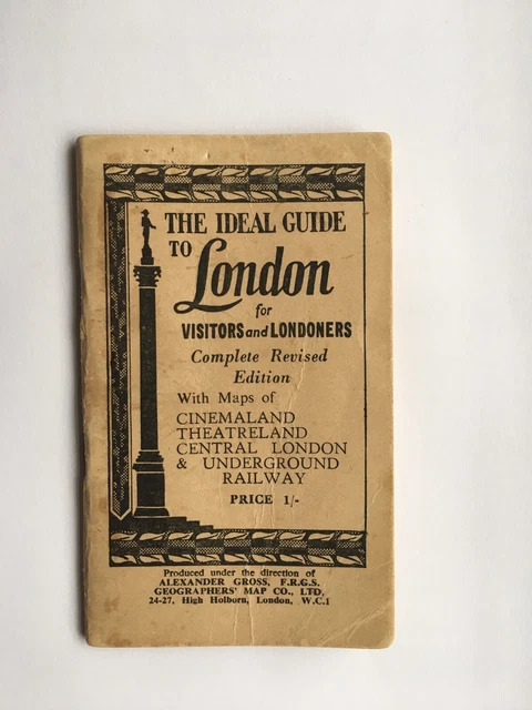 GEOGRAPHERS MAP CO Ltd The Ideal Guide To London Maps Vtg 1940's ...