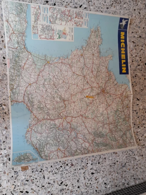 CARTE MICHELIN FRANCE Plastifiée Grand Format Ancienne 989 De 1989 ...