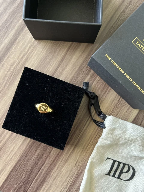 TAYLOR SWIFT TTPD Tortured Poets Department Gold Ring Size 8 - SAME DAY ...