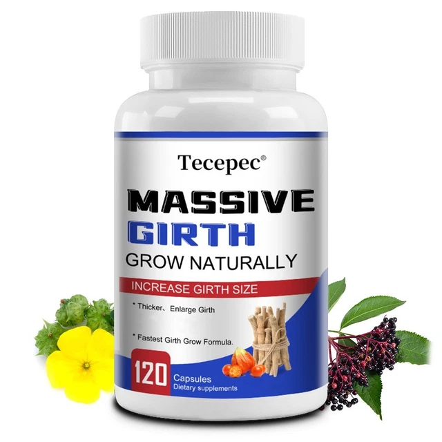 MASSIVE GIRTH SUPPLEMENT 120 Capsules Male VitalitMultivitamin Capsules ...