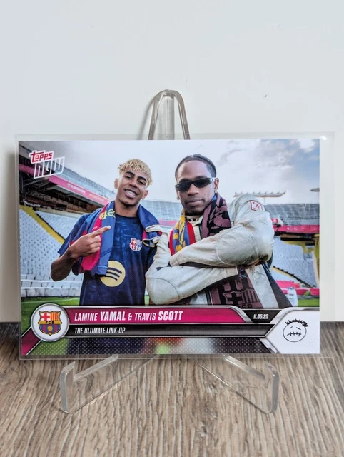 TOPPS NOW LAMINE Yamal & Travis Scott Base-Card FC Barcelona Card 001 ...