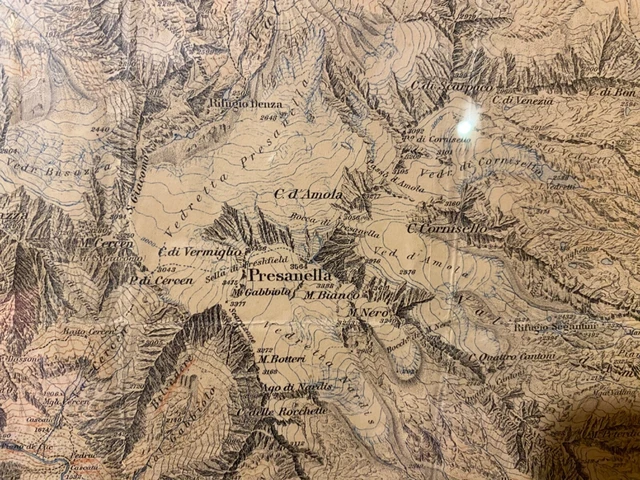 CARTA, MAPPA, CARTINA geografica ww1 austriaca Adamello Presenella ...