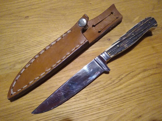 HUBERTUS TRACHTENMESSER NICKER Jagdmesser Fahrtenmesser Hirschhorn ...