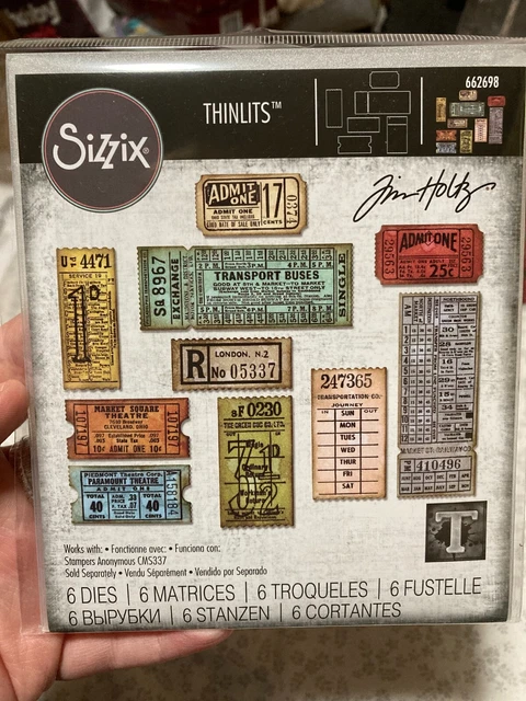 SIZZIX THINLITS DIE Set 6PK - Ticket Booth Tim Holtz 662698 (2018) NEW £8.00 - PicClick UK