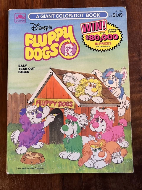 DISNEY FLUPPY DOGS Coloring Book Connect The Dots Vintage 80s Golden ...