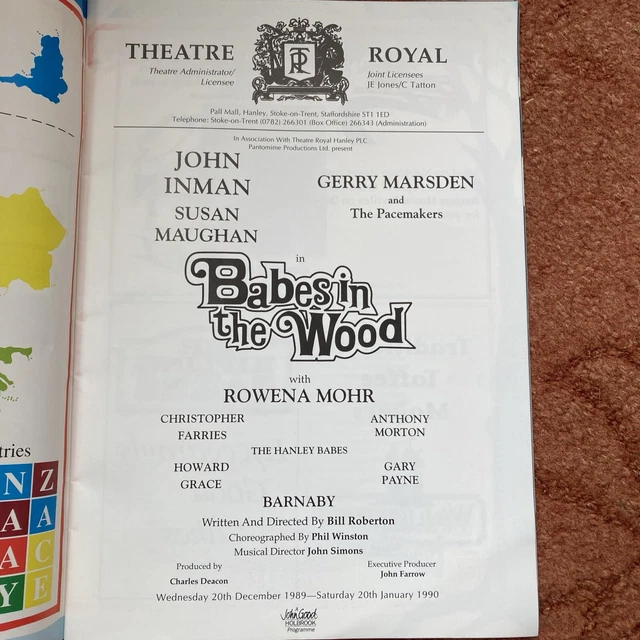 THEATRE ROYAL HANLEY Pantomime Programme 1989 John Inman Gerry Marsden ...
