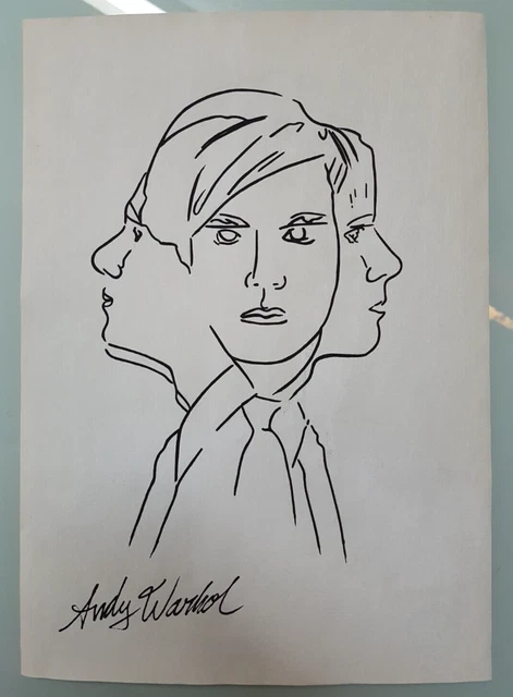ANDY WARHOL HAND Signed. 'Andy Portrait'. Watercolor On Paper. Pop Art ...