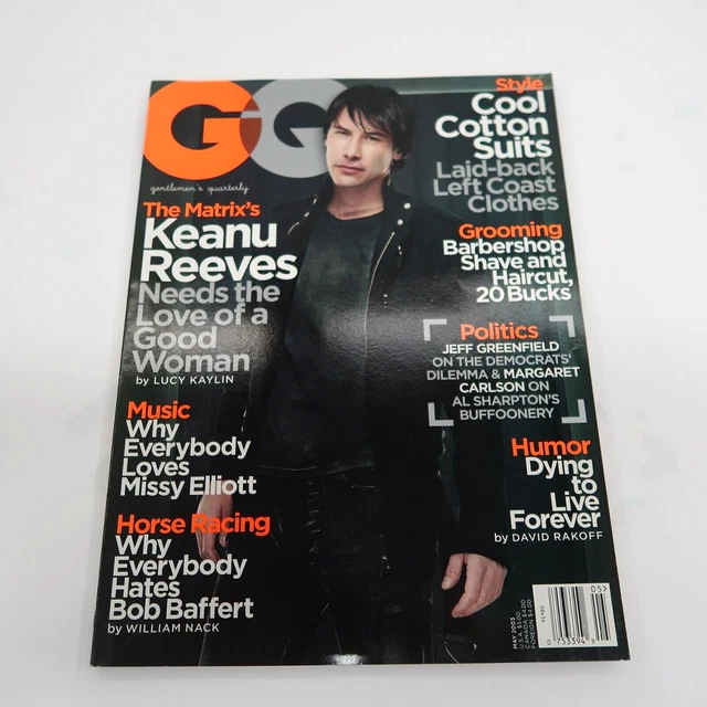 GQ MAGAZINE MAY 2003 The Matrix Keanu Reeves Vintage £15.62 - PicClick UK