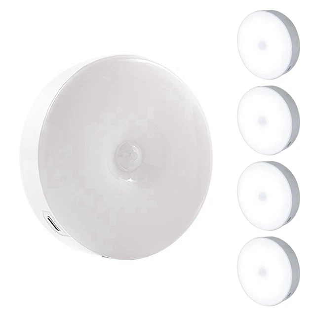 4 PACK MOTION Sensor LED Night Light,USB Rechargeable Wall ...