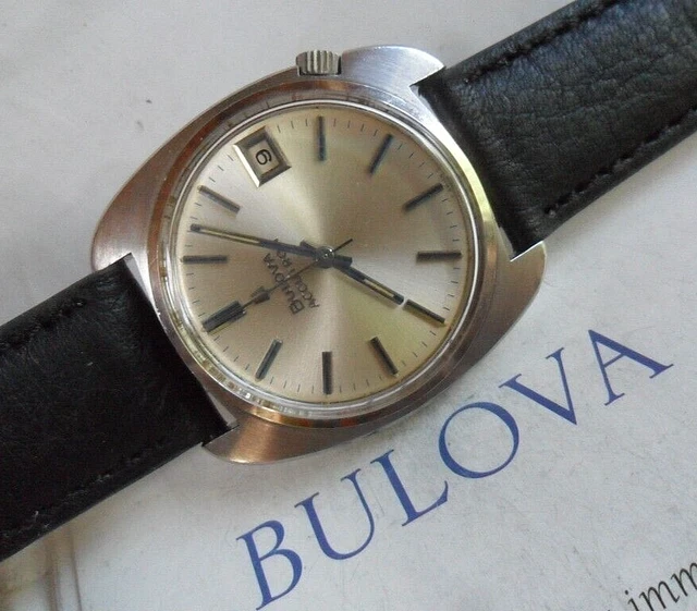 MONTRE CLEAN ALL S/S 1970 Vintage Bulova Accutron 218 diapason date ...