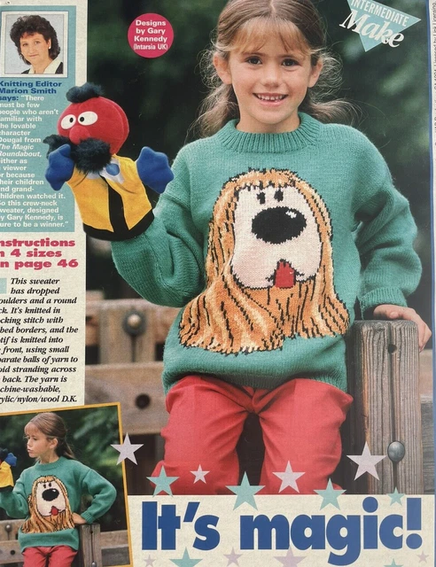 KNITTING PATTERN DOUGAL motif childrens jumper - The Magic Roundabout ...
