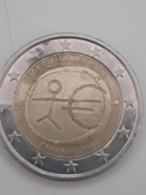 MONETA 2 EURO rara Belgio con omino stilizzato uem 1999-2009 ...