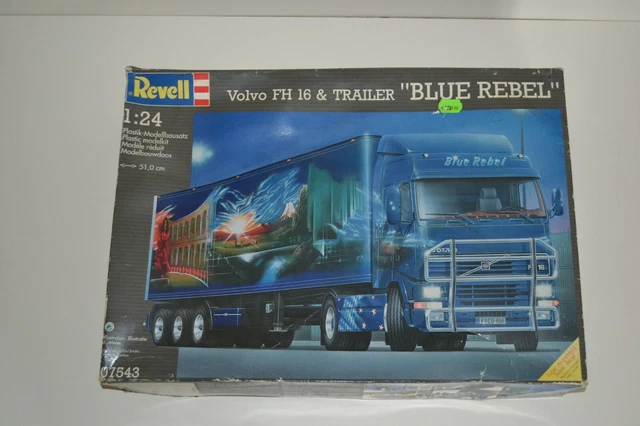 RARE MAQUETTE REVELL Ref 07543 Volvo Fh 16 & Trailer " Blue Rebel" 1:24 ...