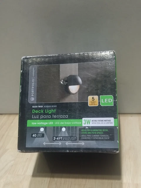 PORTFOLIO DECK LIGHT Stair Light Low Voltage LED Black Finish 3Watt $7. ...
