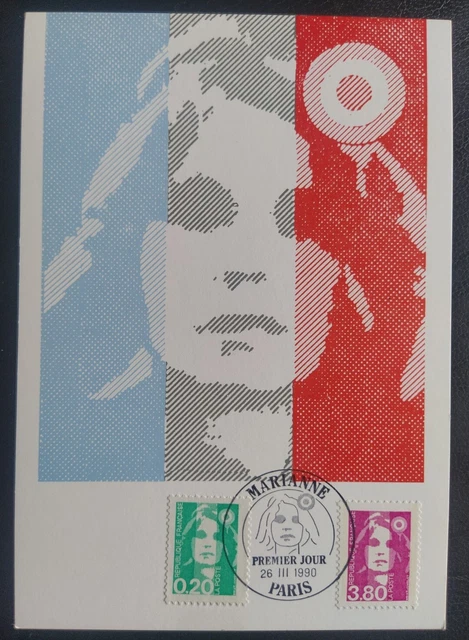 CARTE PREMIER JOUR Timbre Marianne De Briat N° 2618/2624 Oblitéré Paris 1990 EUR 3,00 - PicClick FR