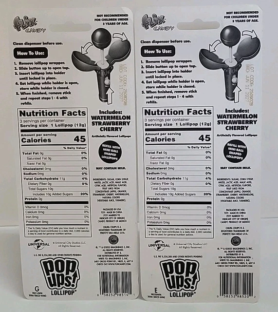 WICKED MOVIE GLINDA And Elphaba Pop Ups-Flix Candy Lollipop-Lot Of 2 ...