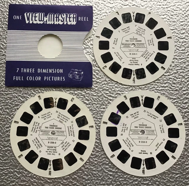 THOMAS THE TANK ENGINE,RARE VIEW MASTER REELS x3,FULL SET.D238-1,2,3 ...