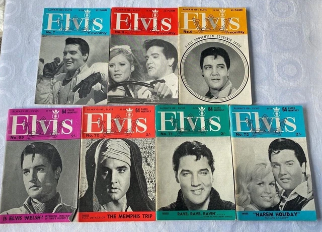 ELVIS PRESLEY MONTHLY Magazines 6th Series 1965 No. 7, 8, 9, 69, 70, 71 ...