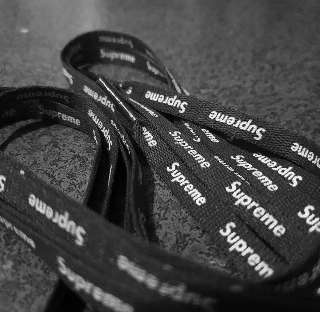 SUPREME BLACK LACES shoelaces Nike Air Force One Paire de lacets EUR 30 ...