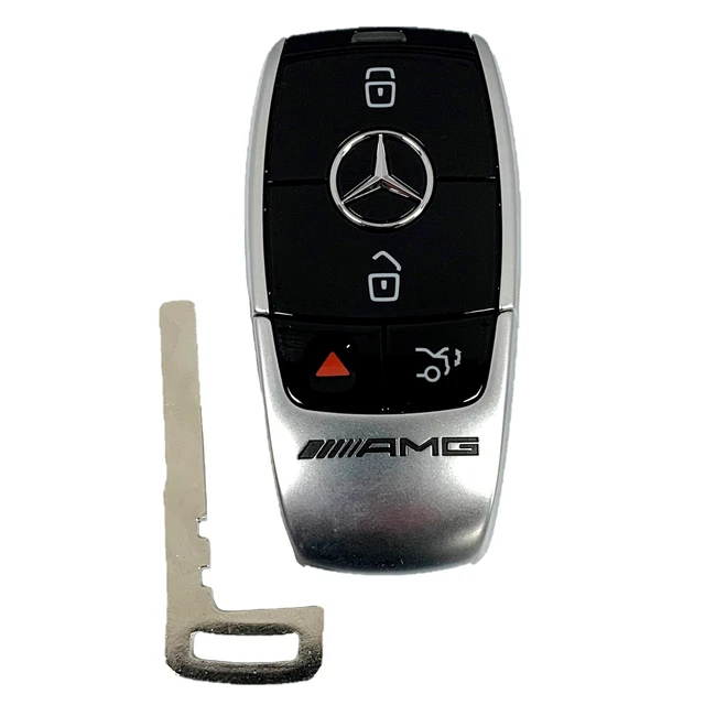 OEM MERCEDES BENZ AMG Keyless Remote + UNCUT Key IYZ-MS2 (glossy) AMG ...