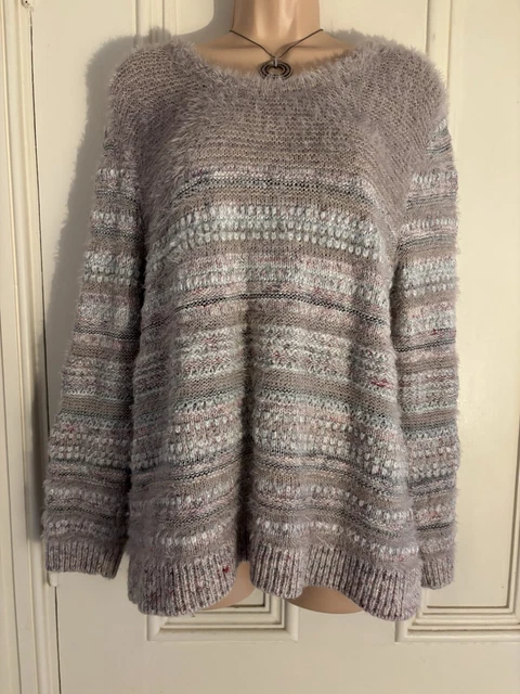 LOVELY M&S INDIGO Collection jumper, pastel colours, UK16, fluffy ...
