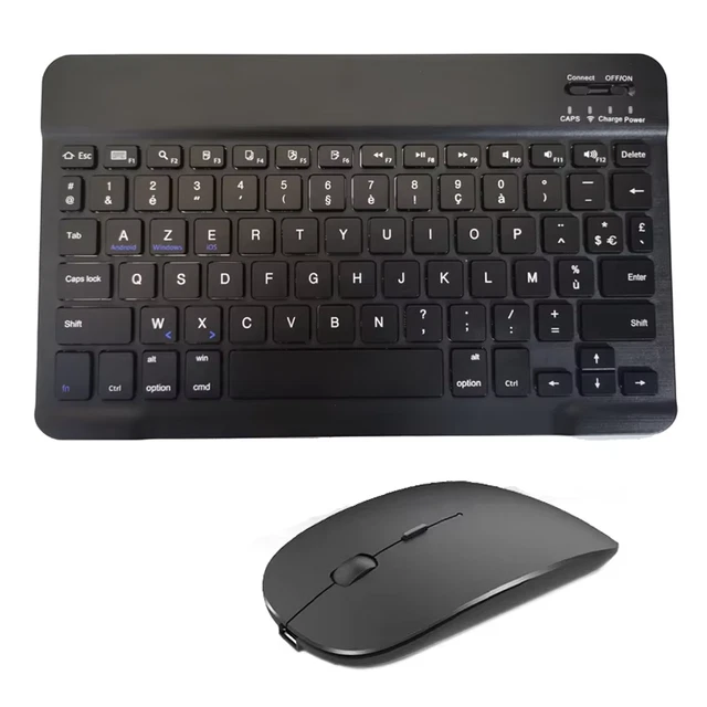 PACK SOURIS + Clavier AZERTY sans fil PC Tablette Téléphone Portable ...