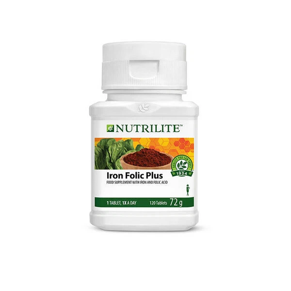 ORIGINAL AMWAY NUTRILITE Iron plus Folic Acid 120 Tablets Iron Folic £ ...