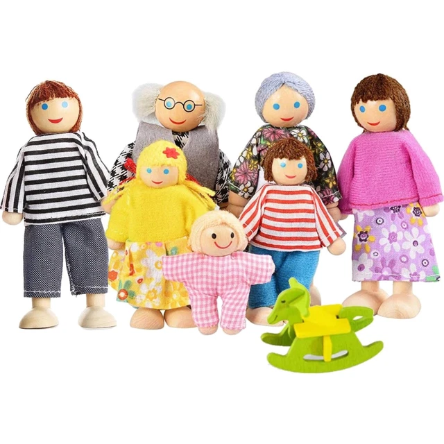 WATME FAMILLE DE Poupées en Bois Set de 7 menbres de Famille EUR 35,95 - PicClick FR