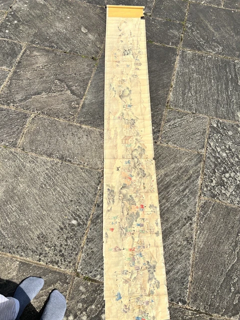 VERY LONG SUPER Quality Qing Dynasty Chinese Water Color Painting ...