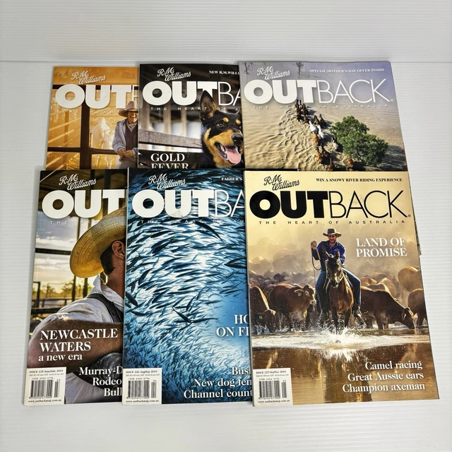 R.M. WILLIAMS OUTBACK Magazine Bundle Lot 6 x Issues From 2019 Tracked ...