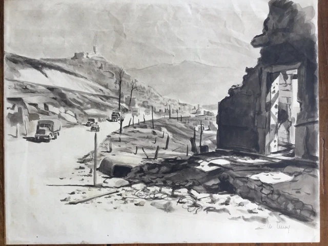 GUERRE D’ALGÉRIE/CAMILLE LEROY 1905-1995.Route n°6.Pillbox.Lavis.SBD.34x43 EUR 180,00 - PicClick FR