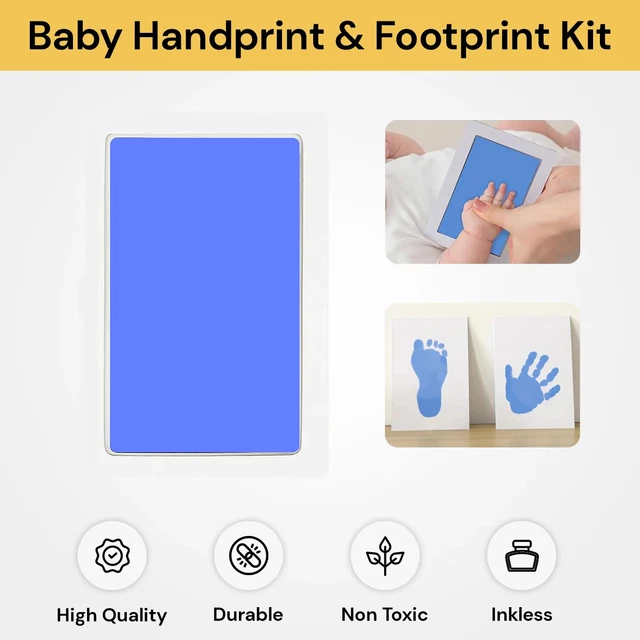 BABY HANDPRINT FOOTPRINT Paw Print Keepsake Wood Photo Frame Kit for ...