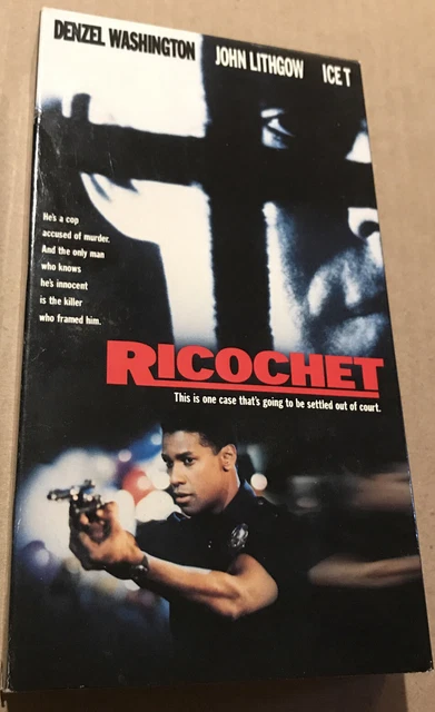 RICOCHET VHS 1992 Movie Film Denzel Washington John Lithgow Ice T Rap ...