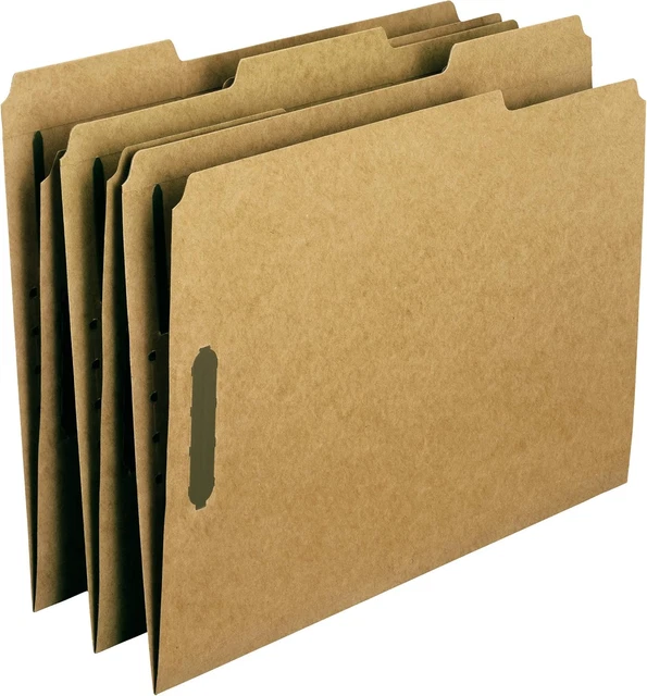 FASTENER FILE FOLDER, 2 Fasteners, Reinforced 1/3-Cut Tab, Letter Size ...