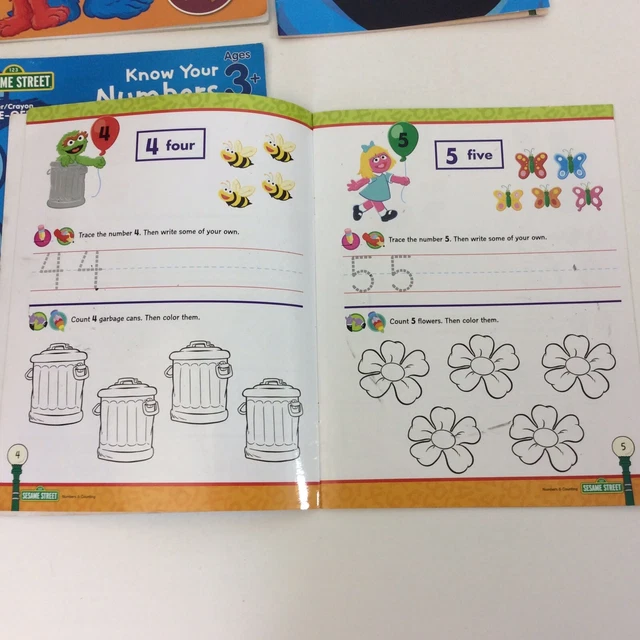 SESAME STREET COLOR Activity Preschool Kindergarten 1st Grade 4 Picture ...